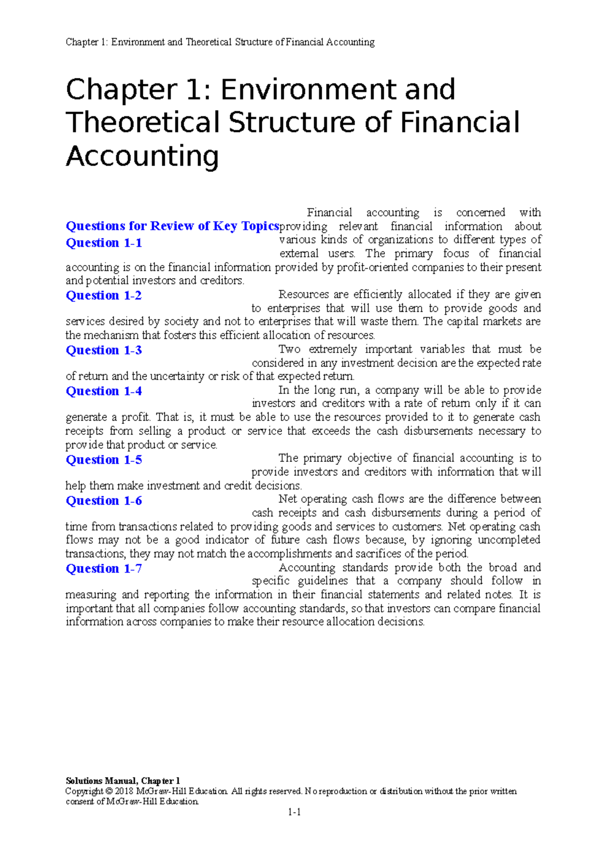 Spiceland GE2 SM Ch1 - Chapter 1: Environment and Theoretical Structure ...