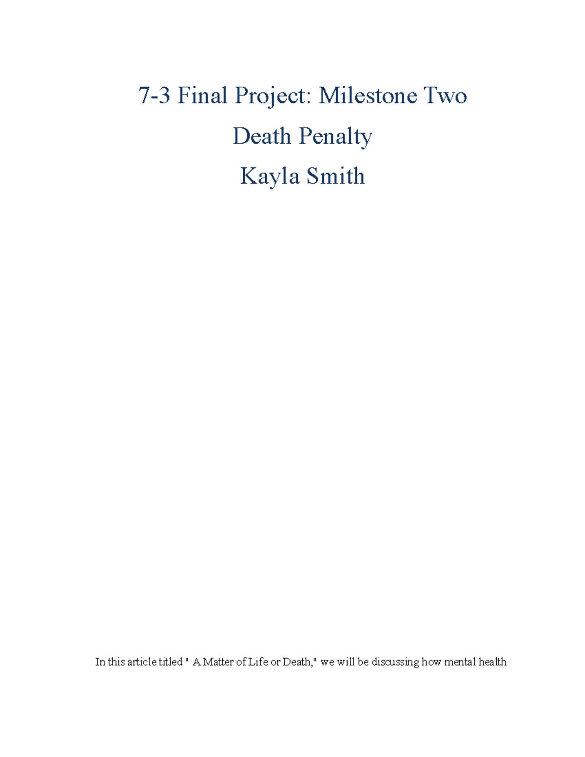 PSY-205 7-3 Final Project Milestone Two - 7-3 Final Project: Milestone ...