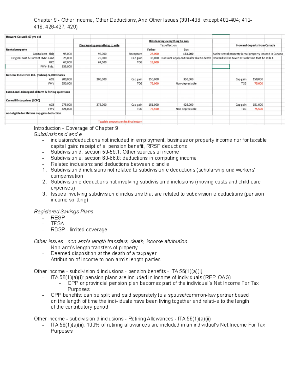 Chapter 9 - Lecture and textbook notes - 416; 426-427; 429 ...