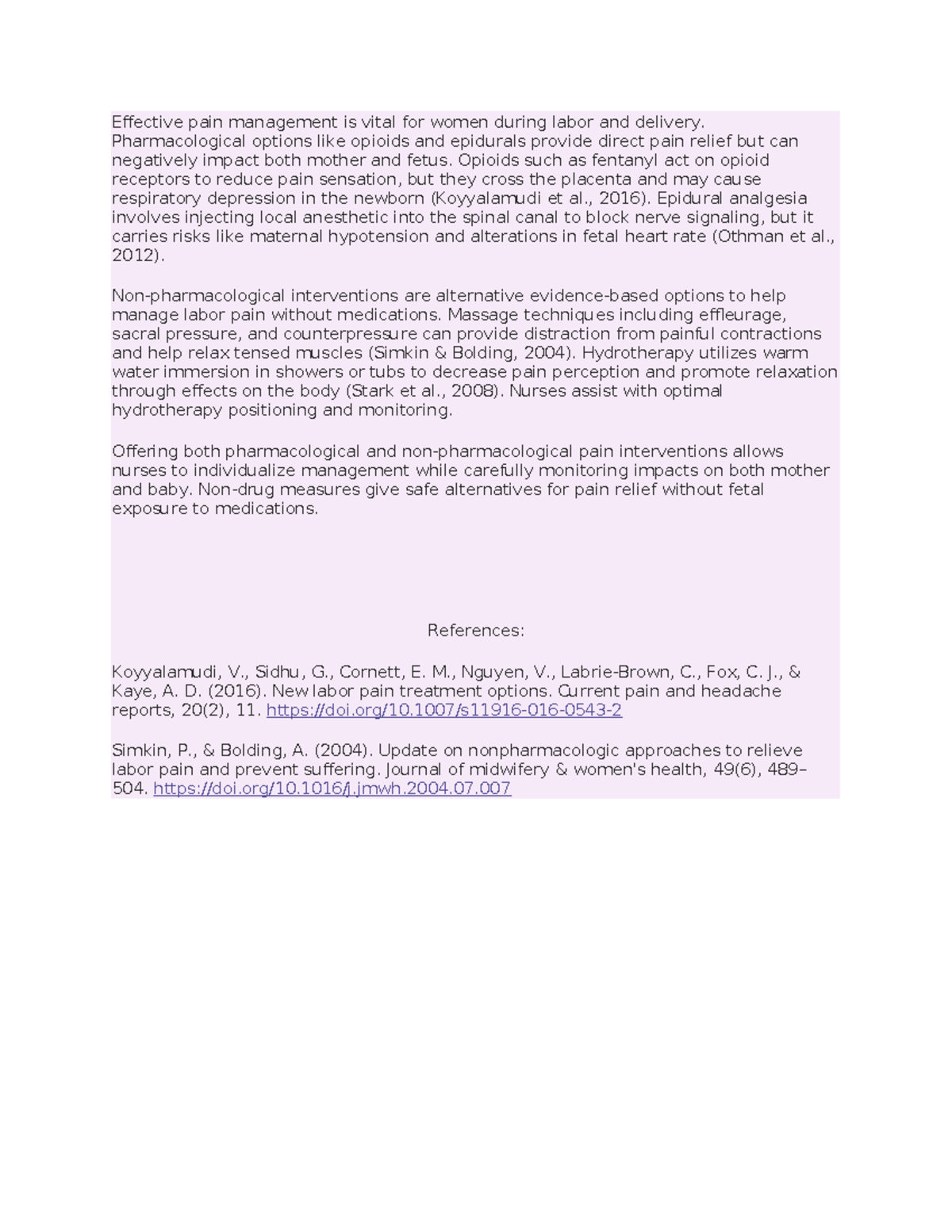 Module 02 Discussion - week 2 - Effective pain management is vital for ...