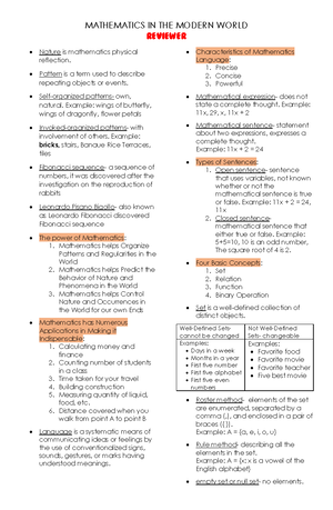 Mathematics in the Modern World chapter 1 - Mathematics in the Modern ...