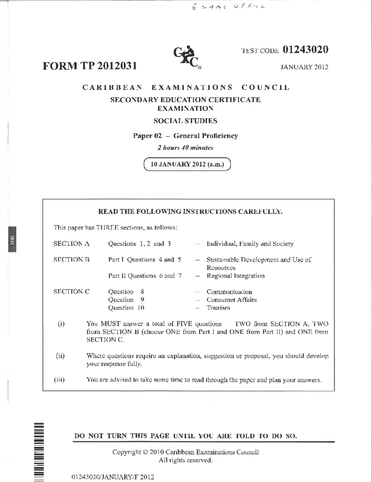 Jan 2012 p2 - practice paper - physics - Studocu