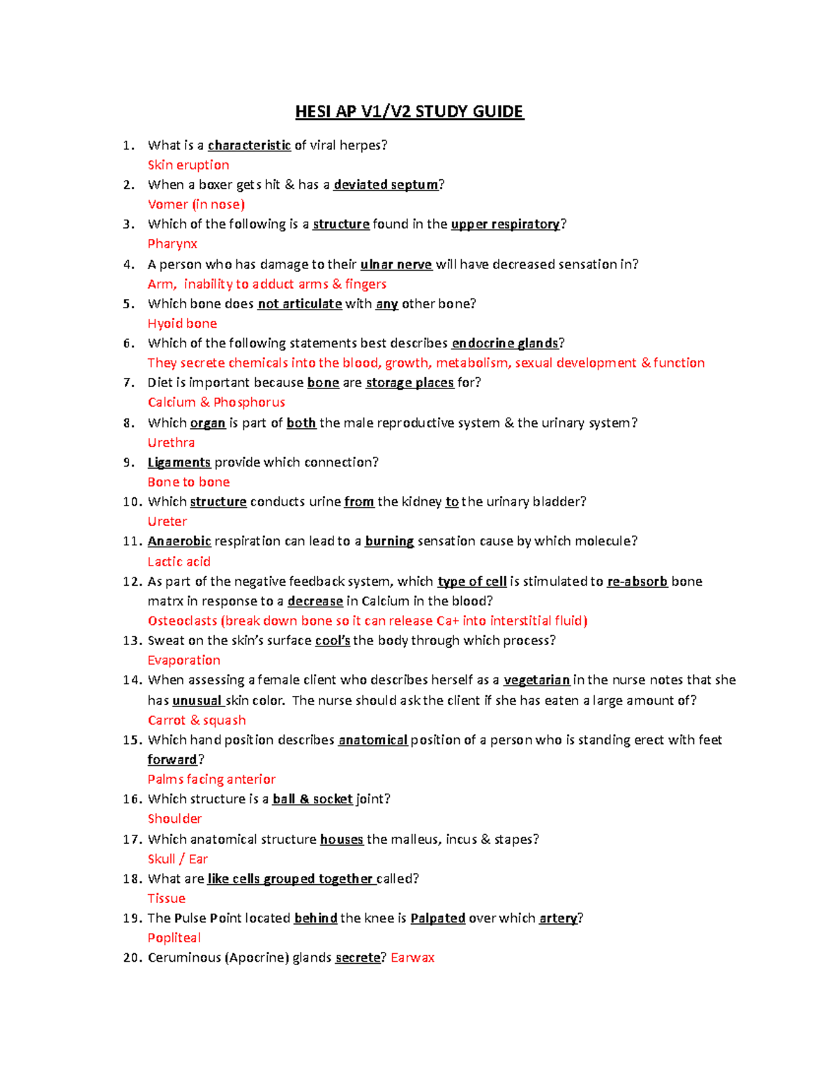 Updated HESI AP V1V2 Study Guide - HESI AP V1/V2 STUDY GUIDE What is a ...