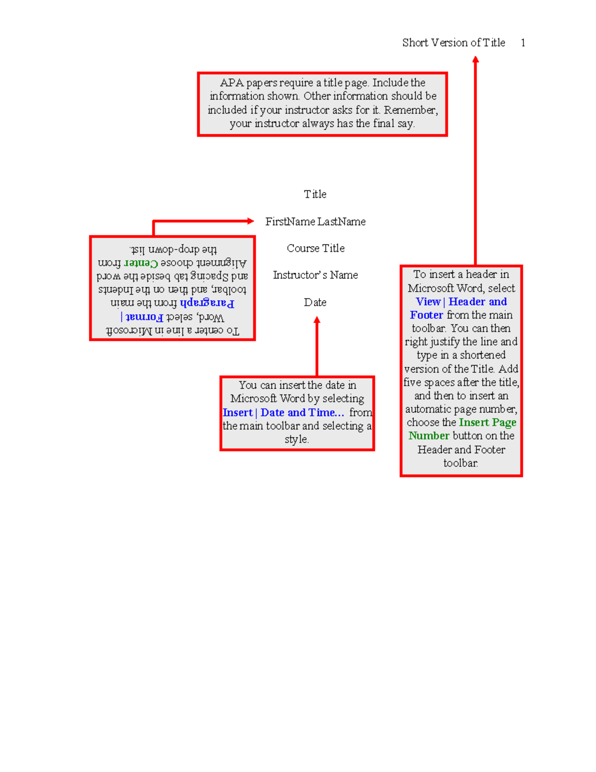 APA Style Paper for Guidance - Title FirstName LastName Course Title ...