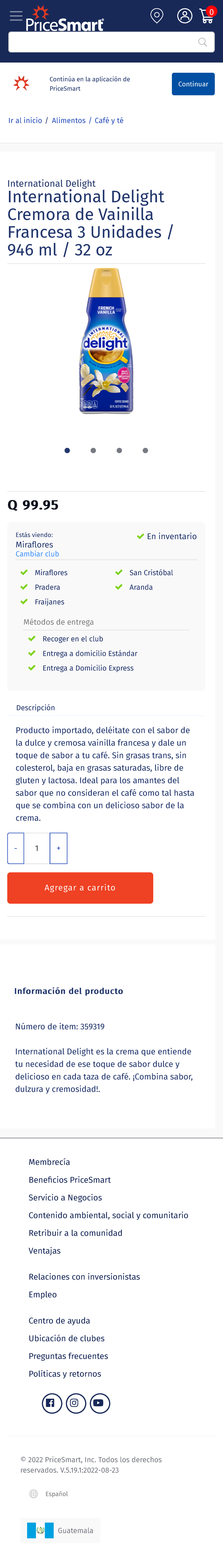 International Delight Cremora de Vainilla Francesa 3 Unidades 946 ml 32 ...