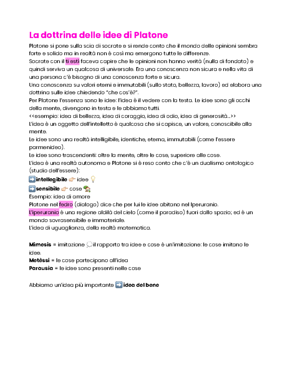 La dottrina delle idee di Platone - La dottrina delle idee di Platone ...