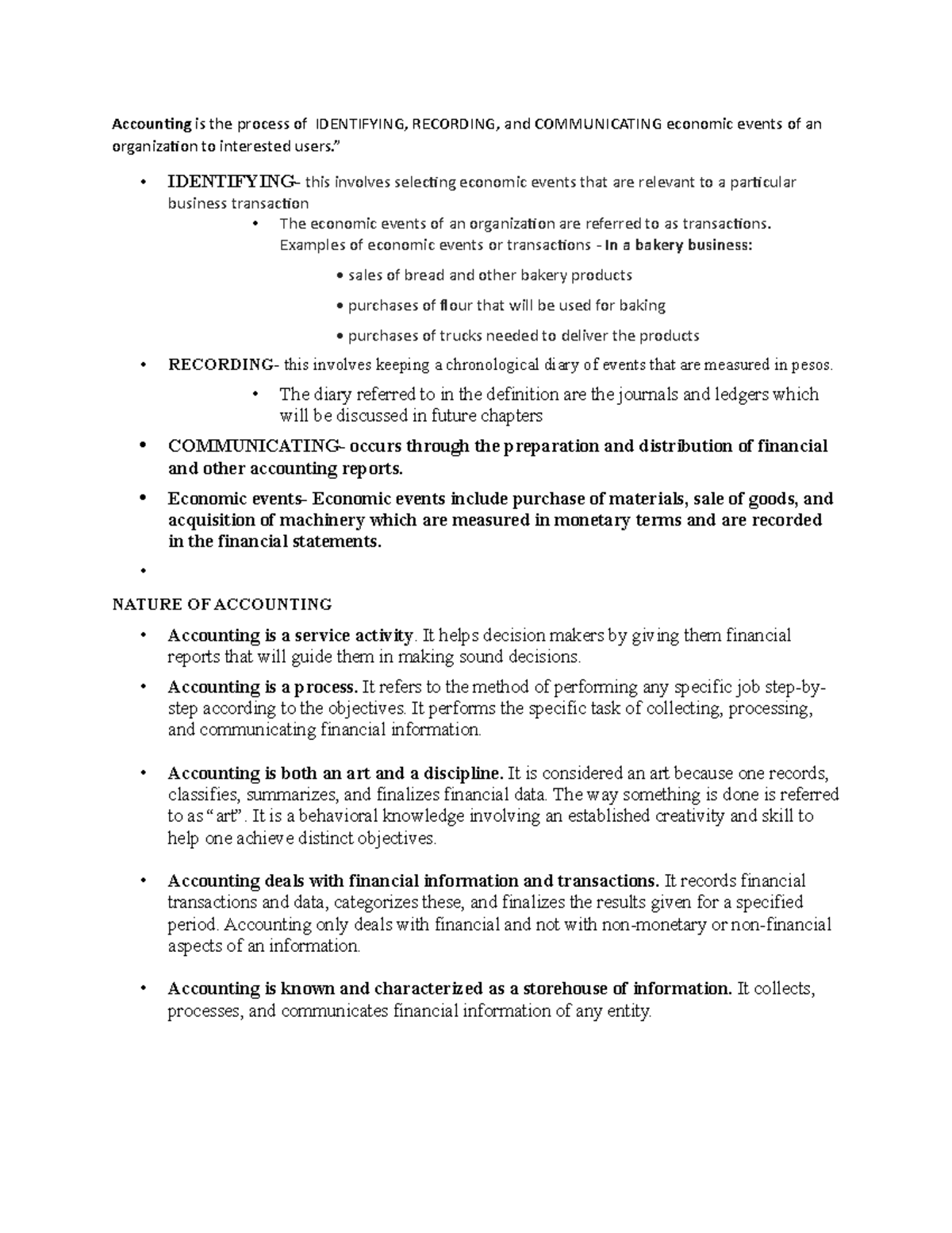 1 Intro OF Acctg - accounting - Accounting is the process of ...