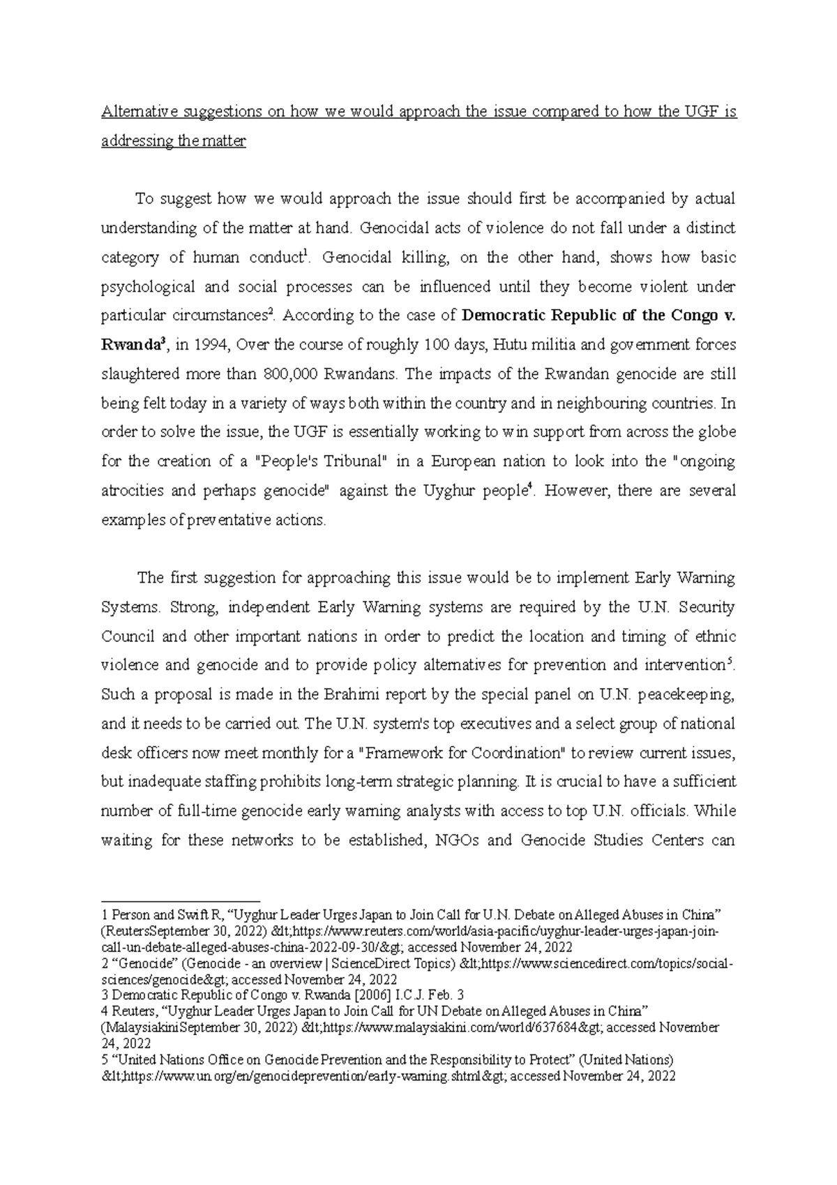 Public International Law Assignment - Alternative suggestions on how we ...