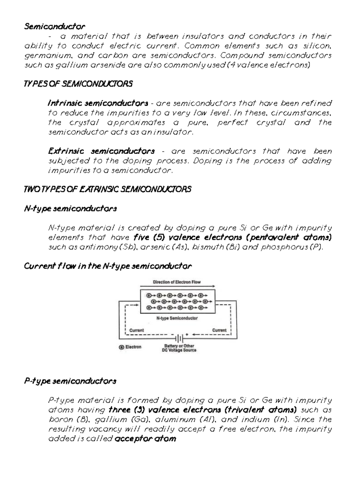 Compiled Notes on Semiconductors - Semiconductor - a material that is ...