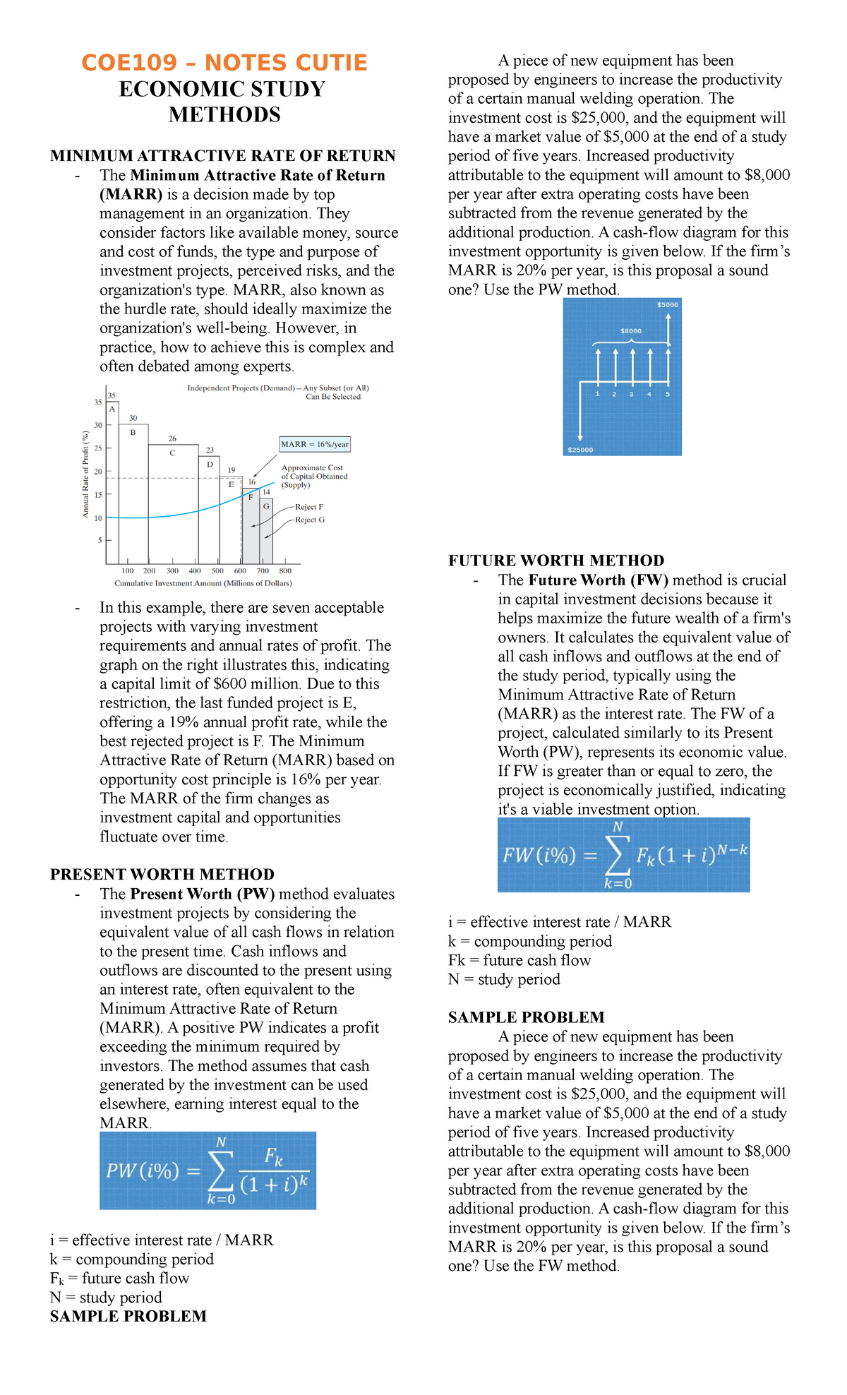 COE109 - Economic Study Methods - COE109 – NOTES CUTIE ECONOMIC STUDY ...