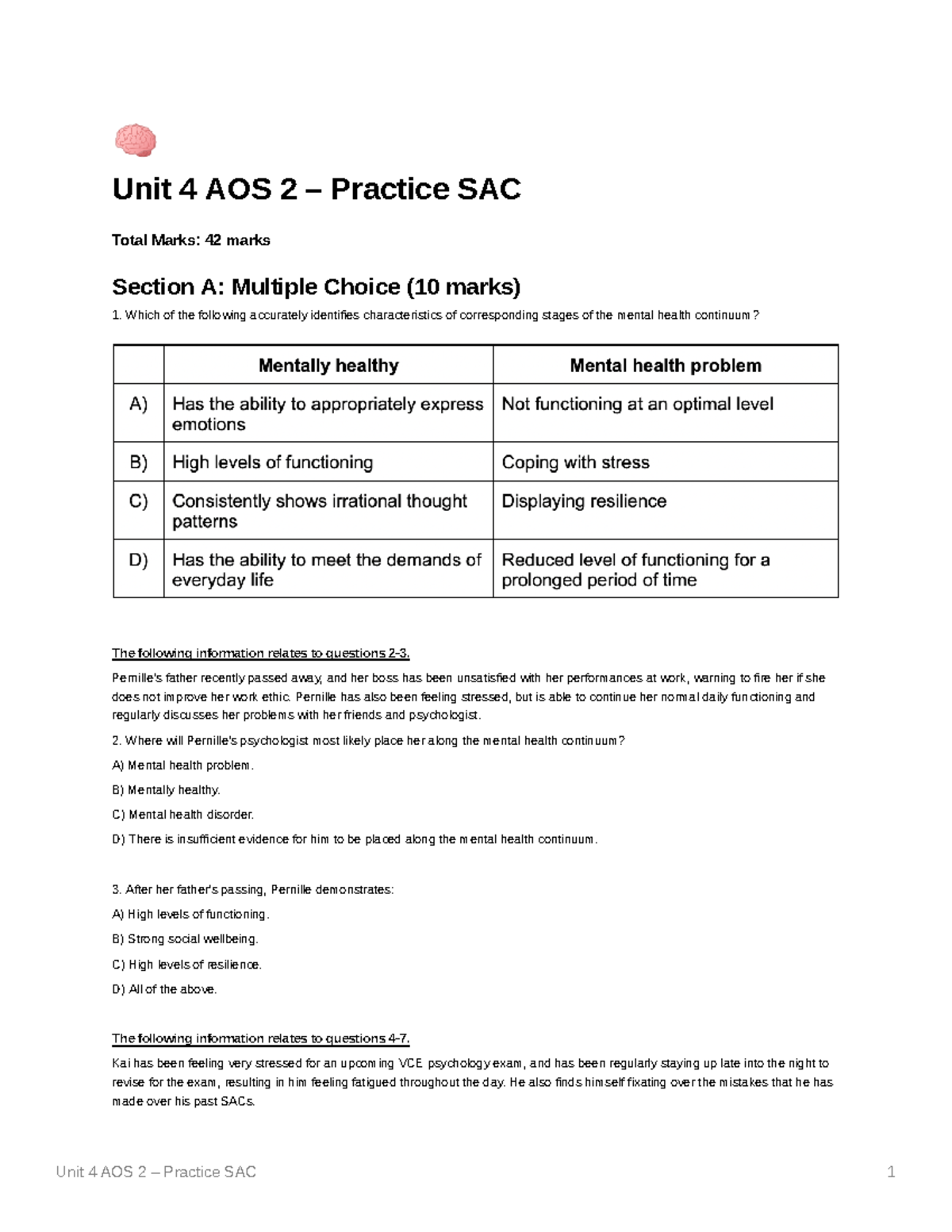 Unit 4 AOS 2 Practice SAC - 🧠 Unit 4 AOS 2 – Practice SAC Total Marks ...