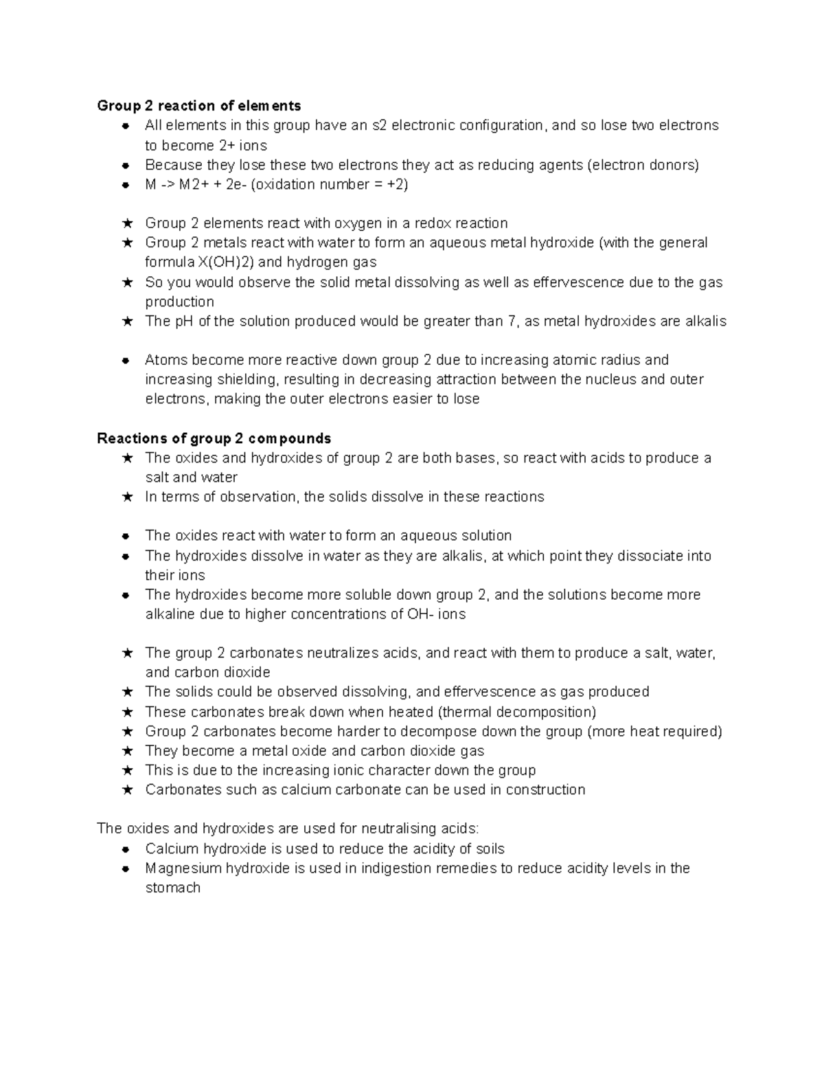 Group 2 notes - Group 2 reaction of elements All elements in this group ...