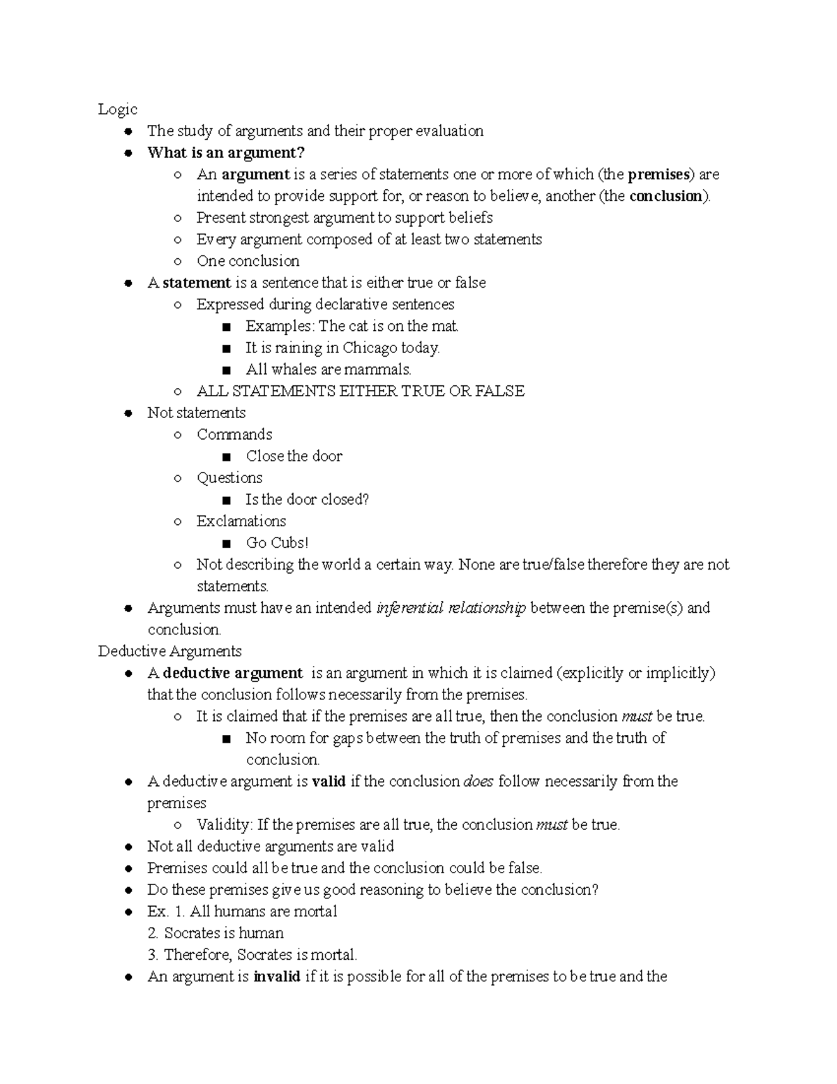 Basic Logical Concepts-8 26 - Logic The study of arguments and their proper evaluation What is ...