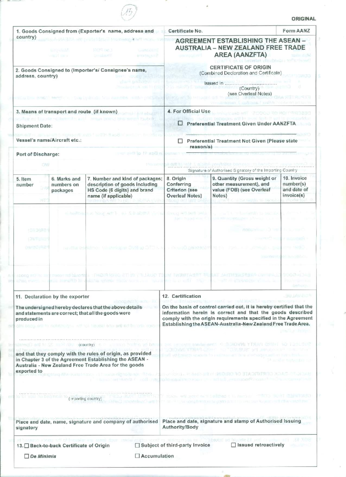 Form AANZ - phuc vu cho do an - Thanh toán quốc tế - Studocu