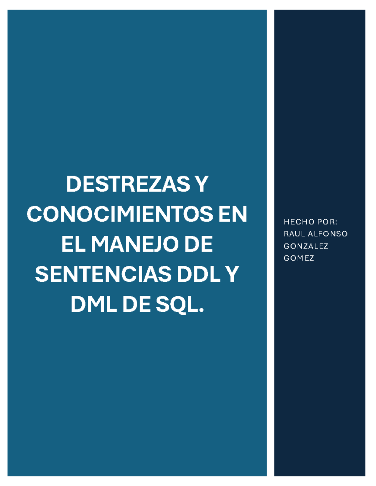 Destrezas Y Conocimientos EN EL Manejo DE Sentencias DDL Y DML DE SQL ...