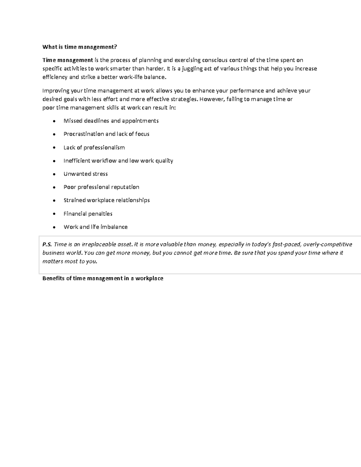 What is Time Management Hospitality Management - What is time ...