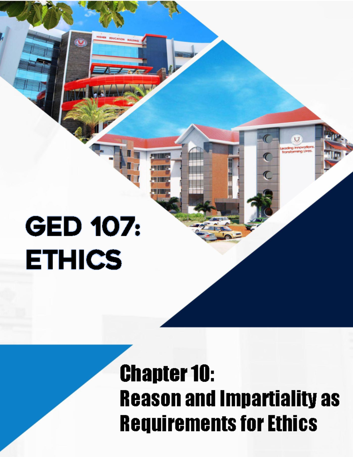 Module-10 - Lecture - 1 Ged 107: Ethics Chapter 10: Reason and Impartiality as Requirements for ...