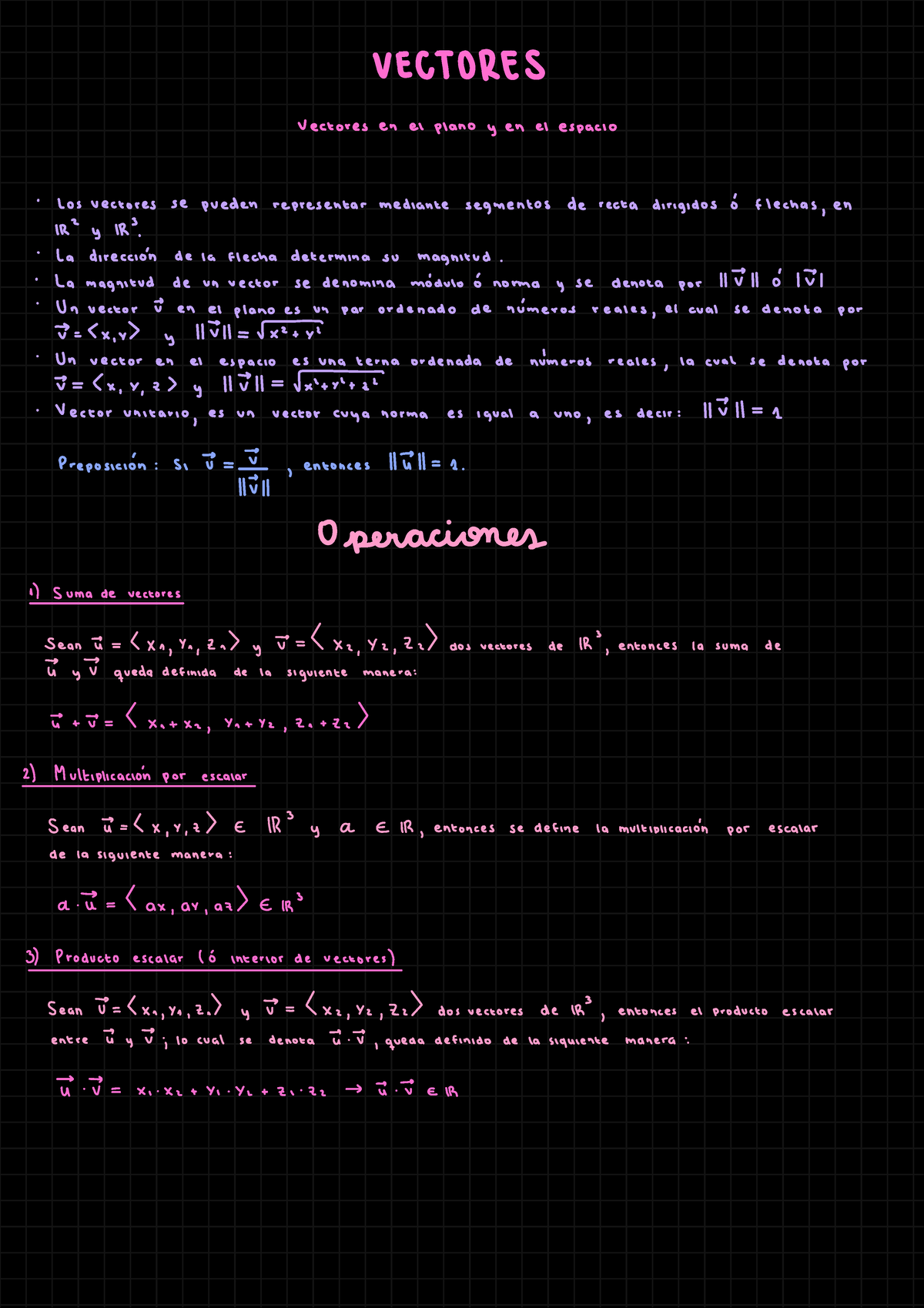 apuntes de vectores - Álgebra Lineal - Studocu