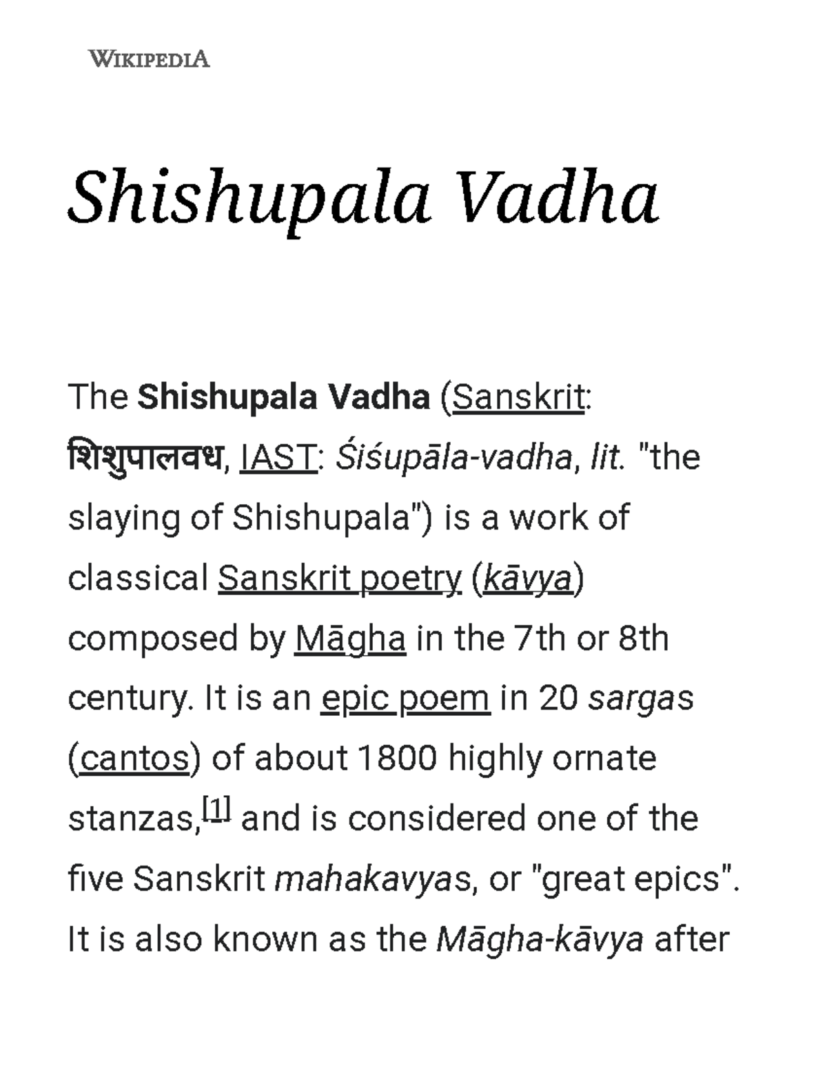 Shishupala Vadha - Wikipedia - Shishupala Vadha The Shishupala Vadha ...