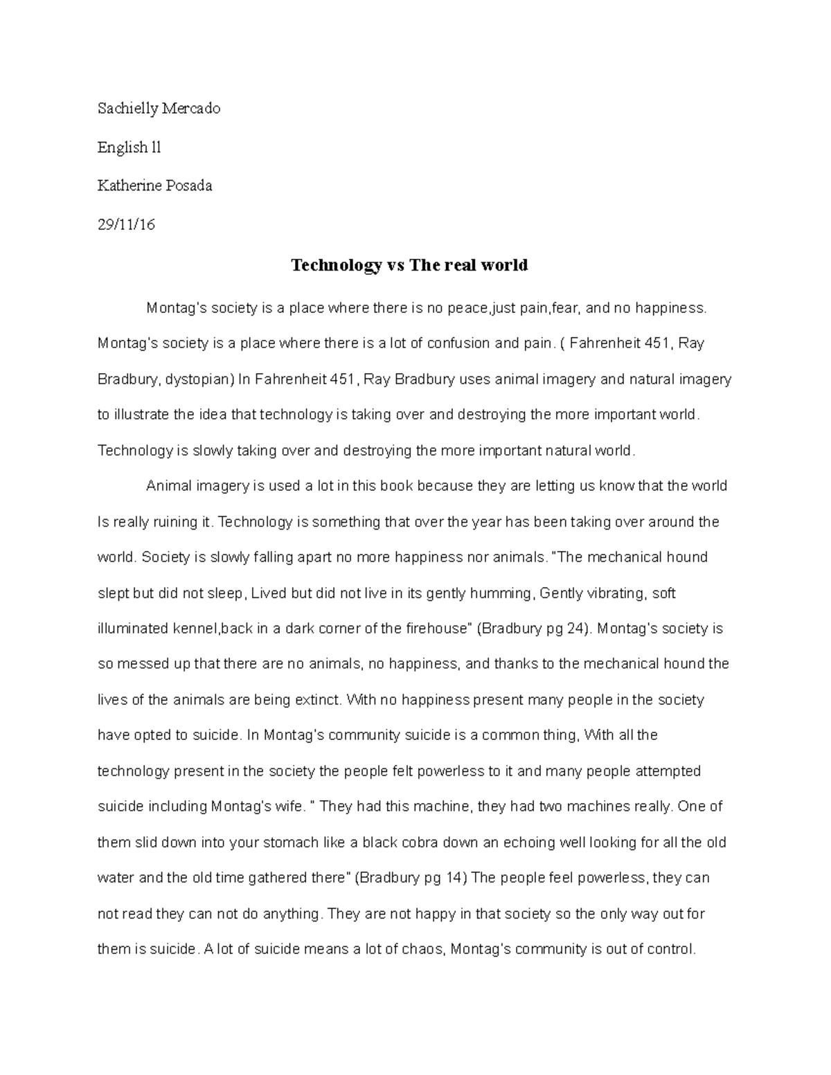 Essay f451 - lol - Sachielly Mercado English ll Katherine Posada 29/11 ...