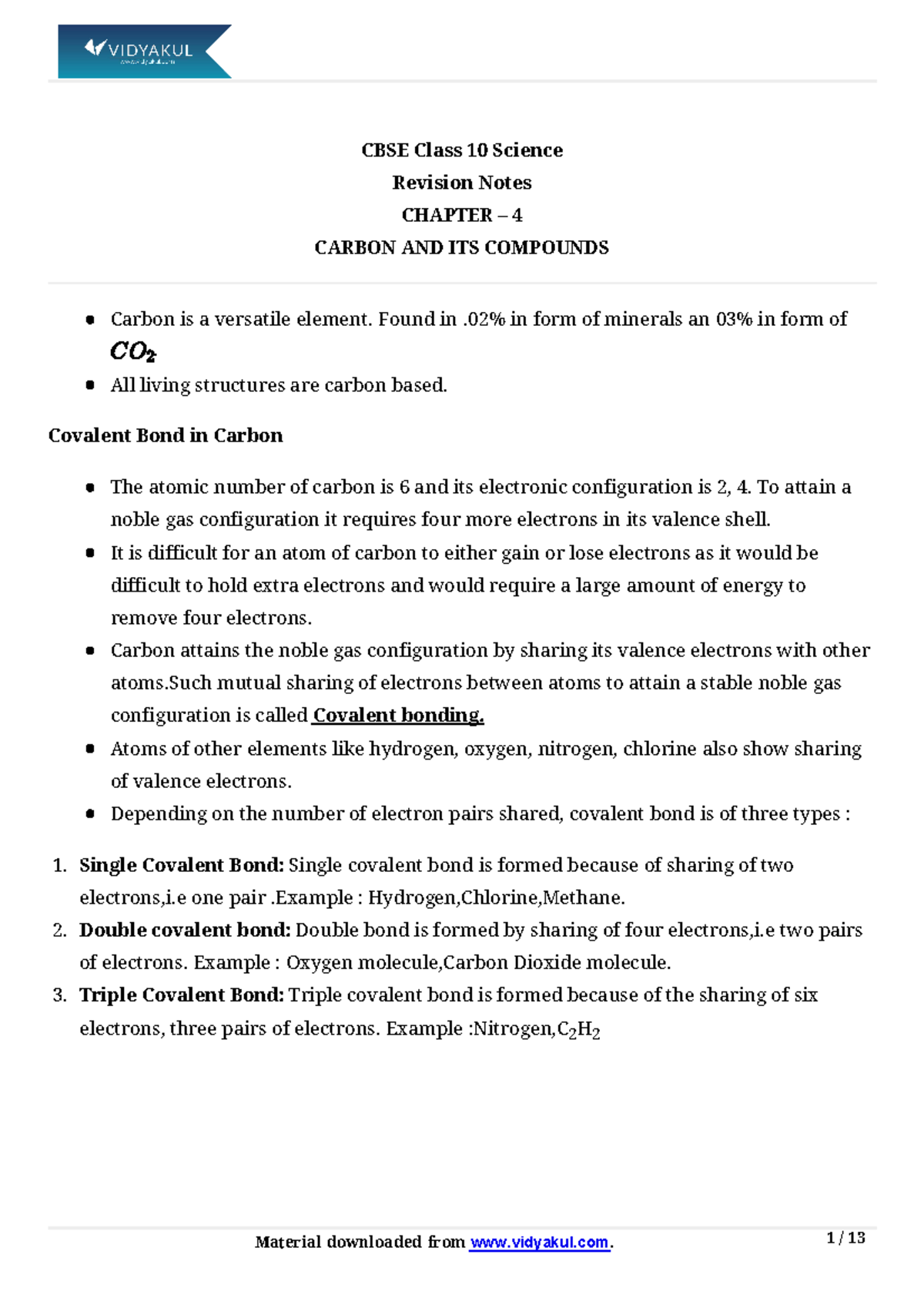10 science notes 04+Carbon and its compound 1 - CBSE Class 10 Science ...