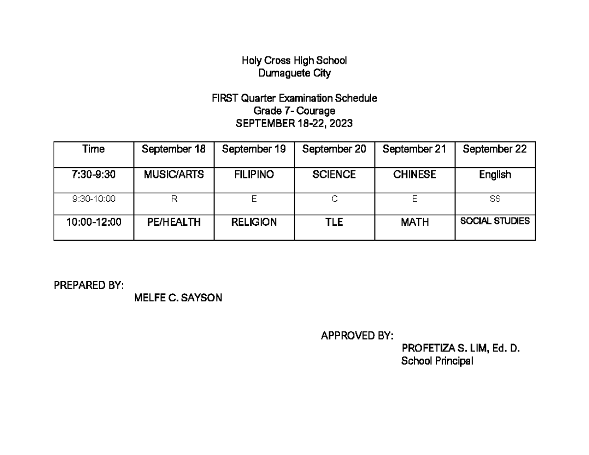 First Periodic Examination (2023-2024) - Dumaguete City FIRST Quarter ...