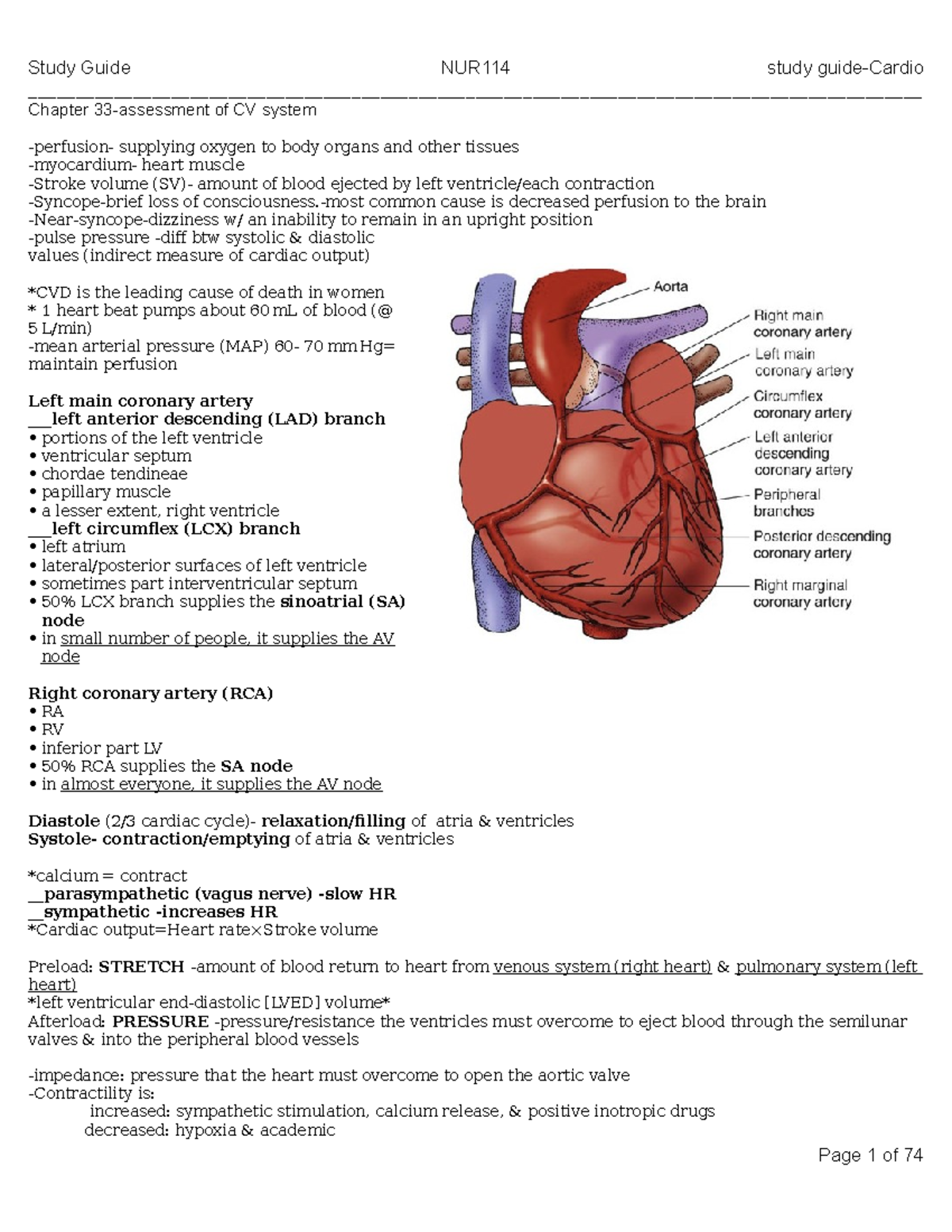Cardiac Lecture Notes - - Studocu