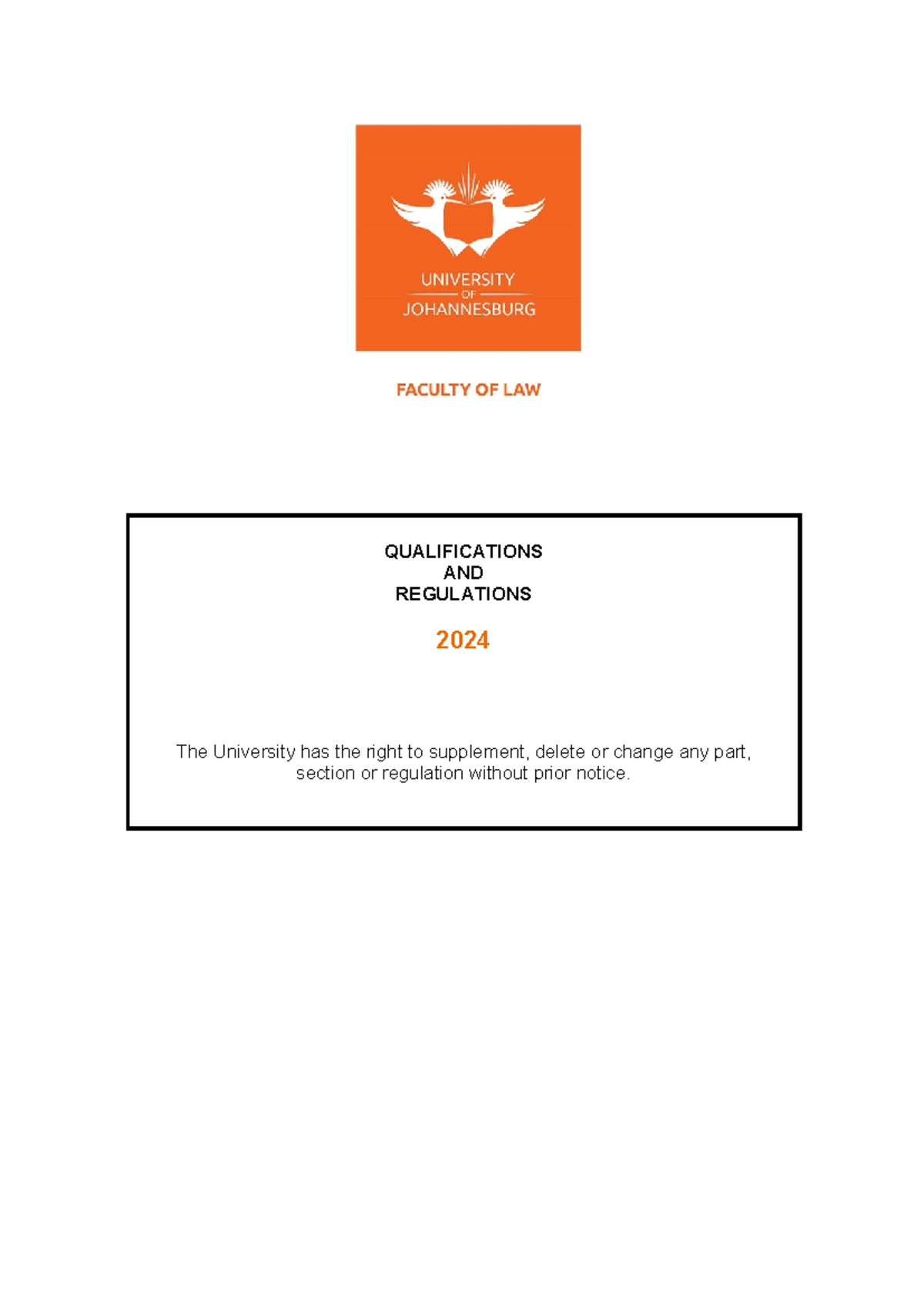 Faculty regulations 2024 jan - QUALIFICATIONS AND REGULATIONS 2024 The ...