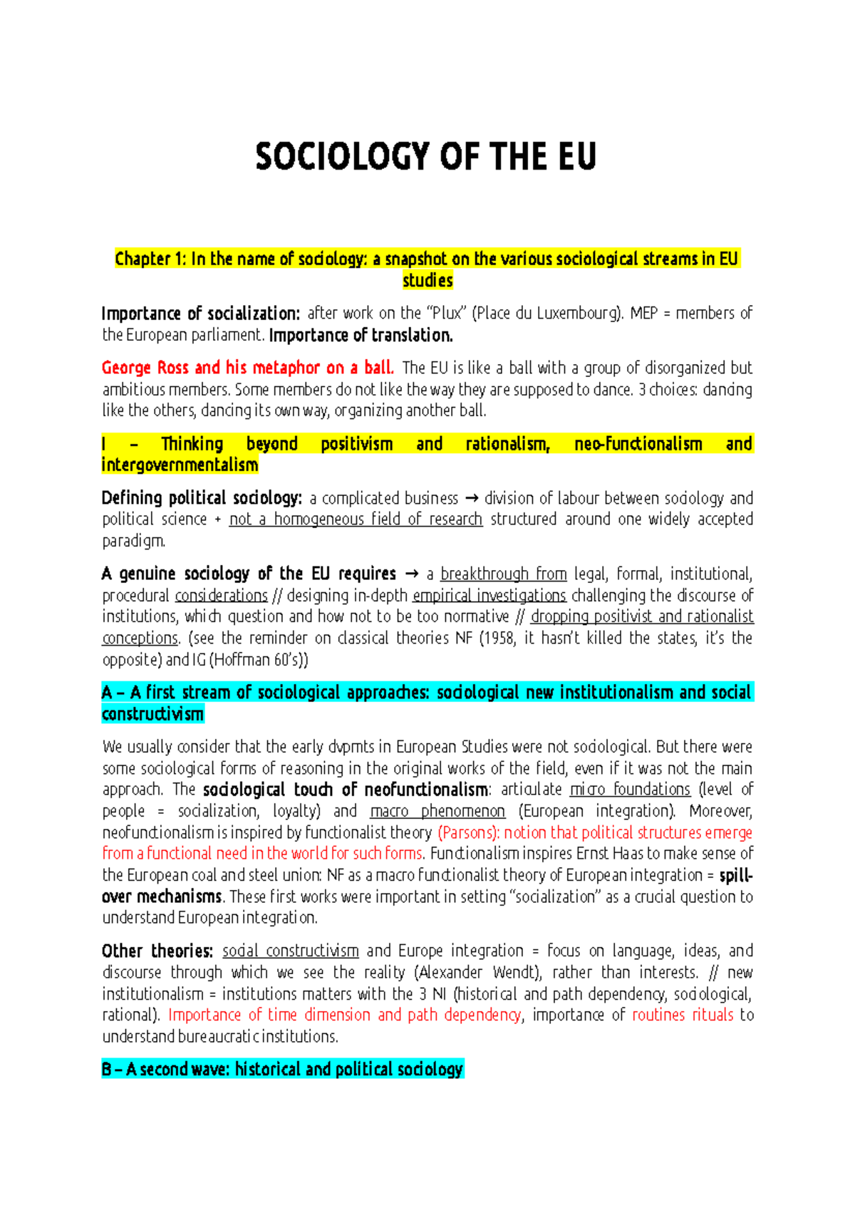 Sociology of the EU - SOCIOLOGY OF THE EU Chapter 1: In the name of ...