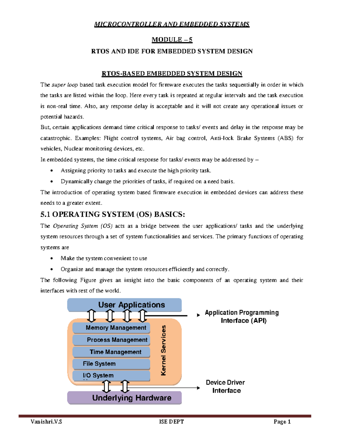 18cs44 Mces Module 5 2021 Module 5 Rtos And Ide For Embedded System Design Rtos Based