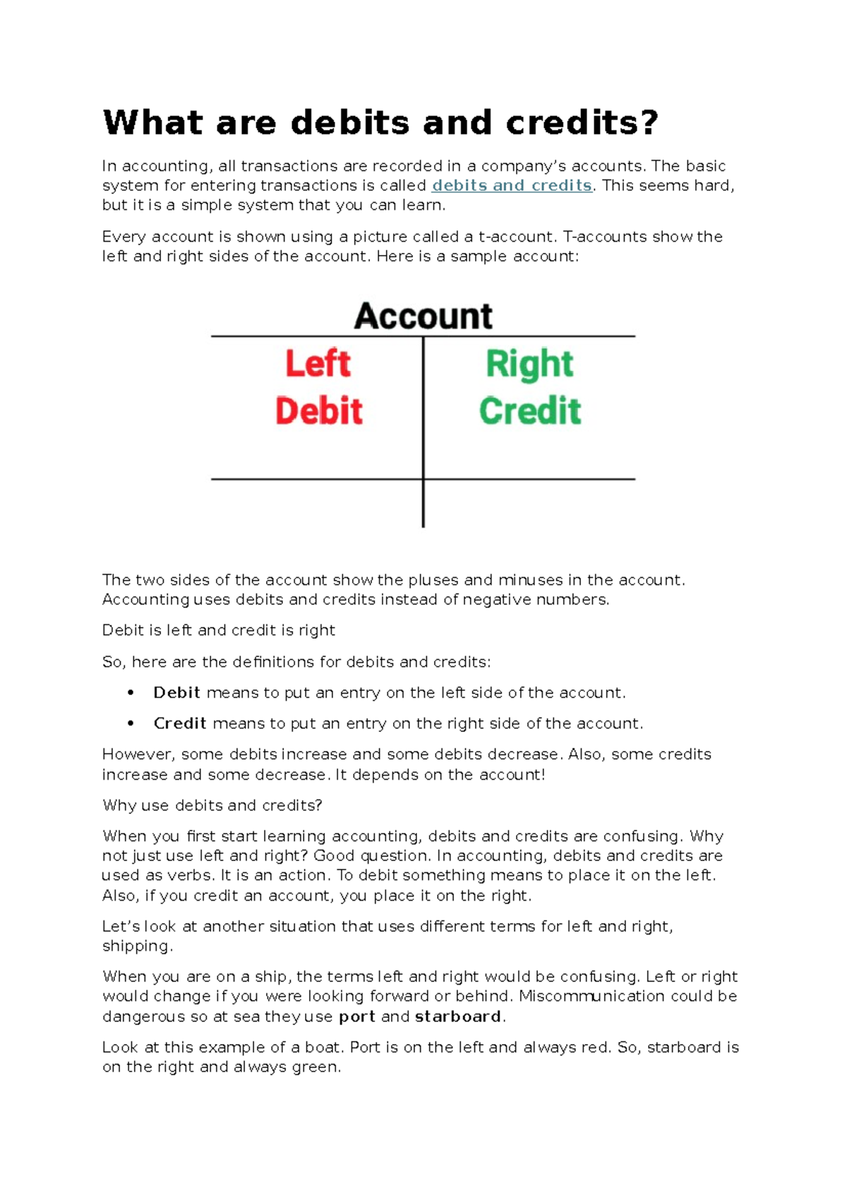 What are debits and credits - The basic system for entering ...