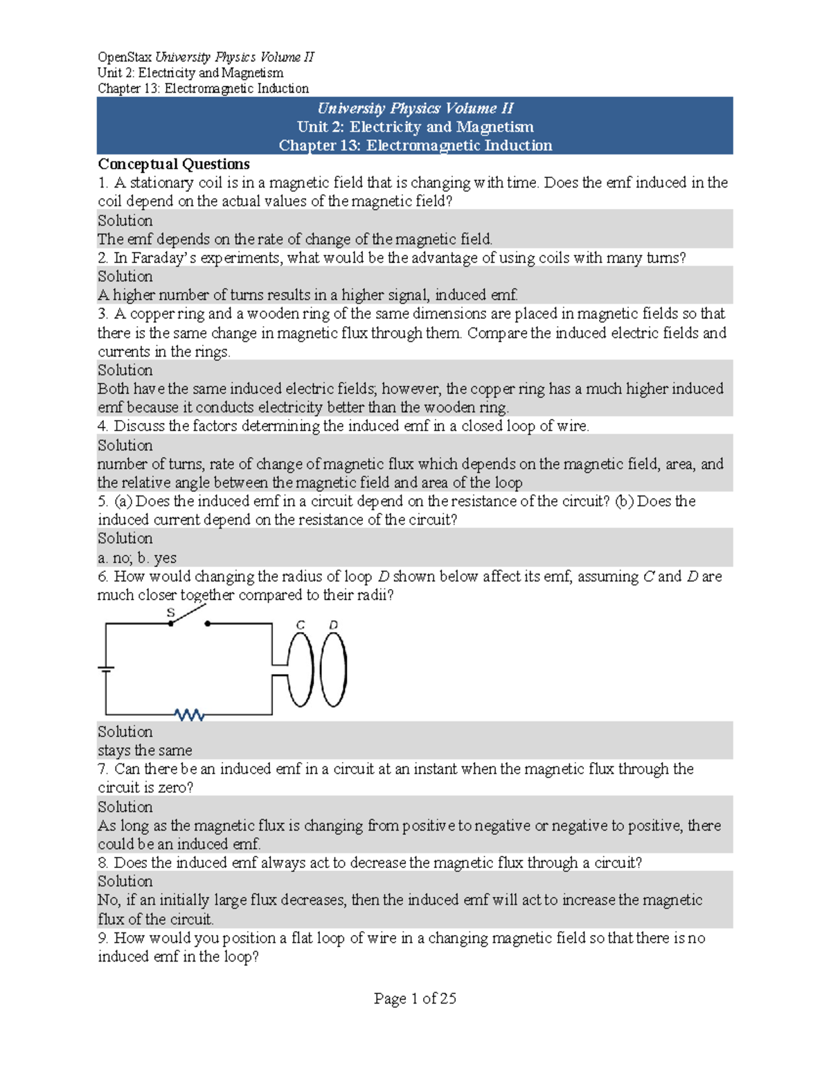 University Physics Volume 2-Ch13 - Unit 2: Electricity and Magnetism Chapter 13: Electromagnetic ...