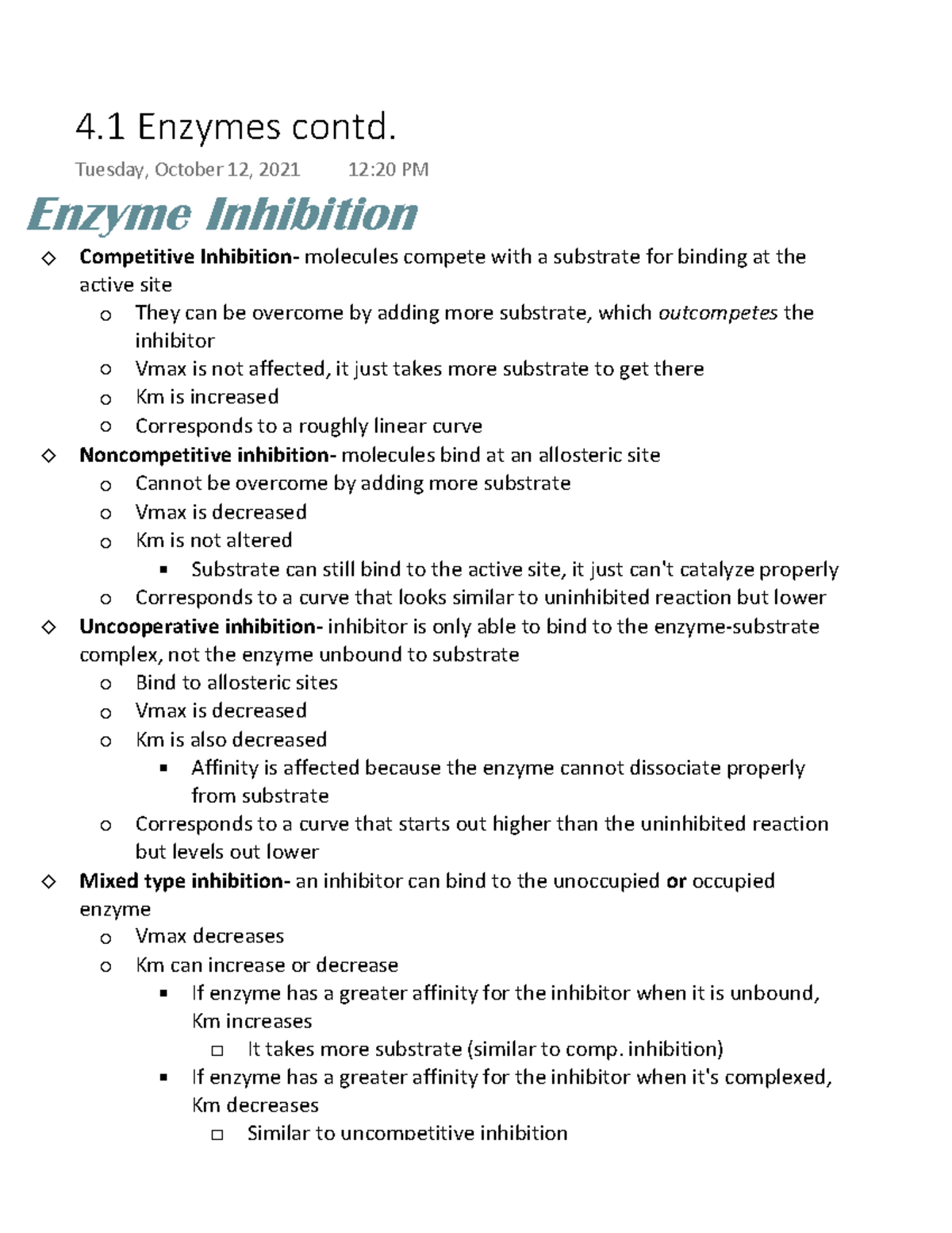Mcat biochem Enzymes - CHEM 153A - UCLA - Studocu