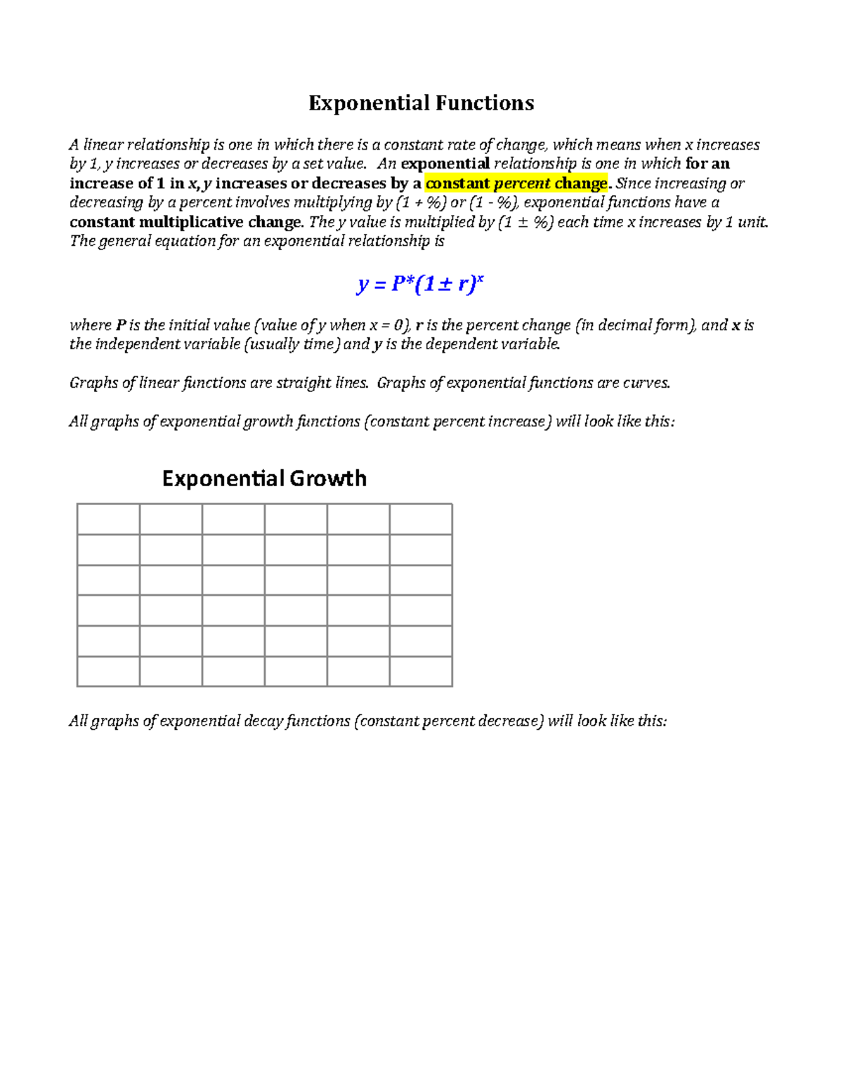 05Exponential Functions - An exponential relationship is one in which ...