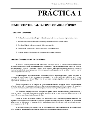 Examen resuelto Transmisión del Calor - PROBLEMA 1‐1 (2 puntos) La distribución de temperatura a ...