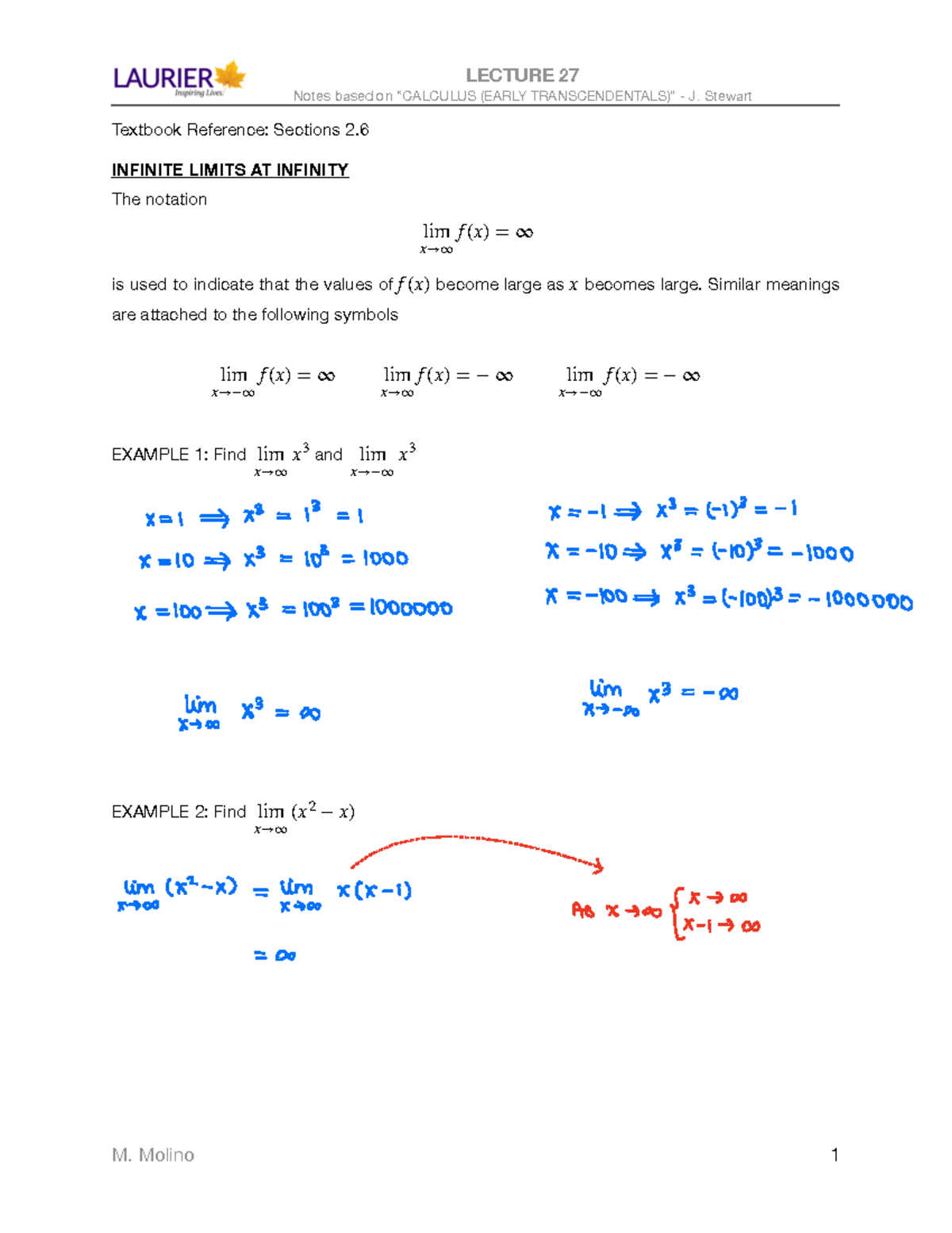 MA102 Lecture 27 Questions/Answers - LECTURE 27 Notes based on ...