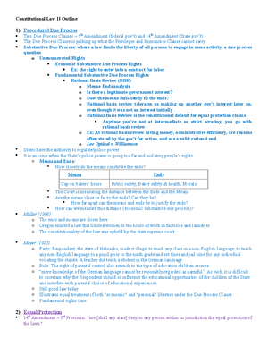 Consitutional Law II Case Chart - Case Name Case Description and Rule ...