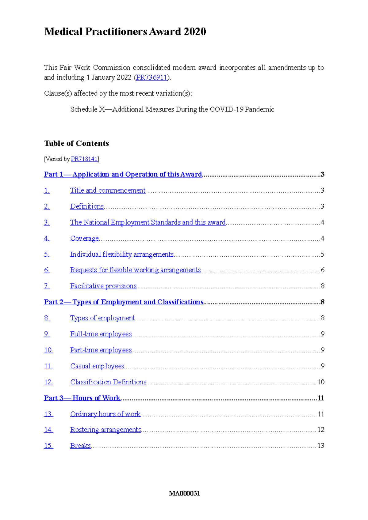 Ma000031 - spam - This Fair Work Commission consolidated modern award ...