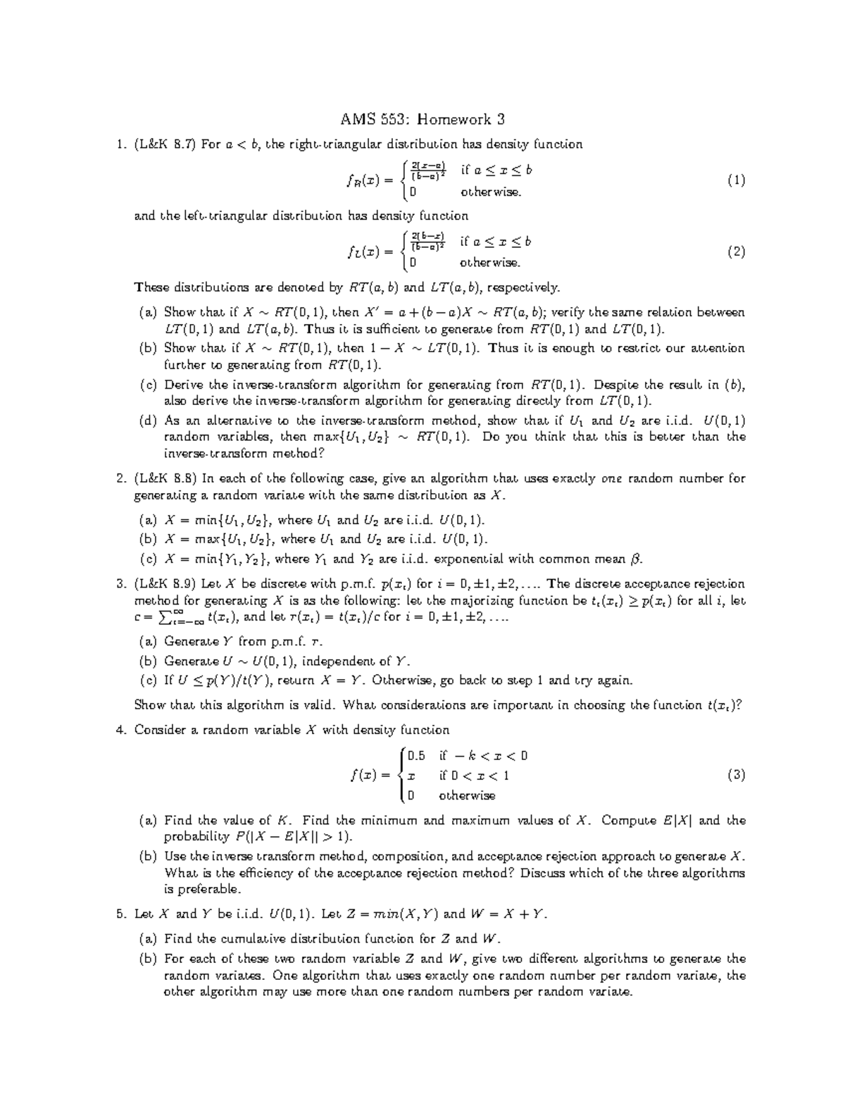 Hw3 - j jj j j j j j j j - AMS 553: Homework 3 (L&K 8) Fora