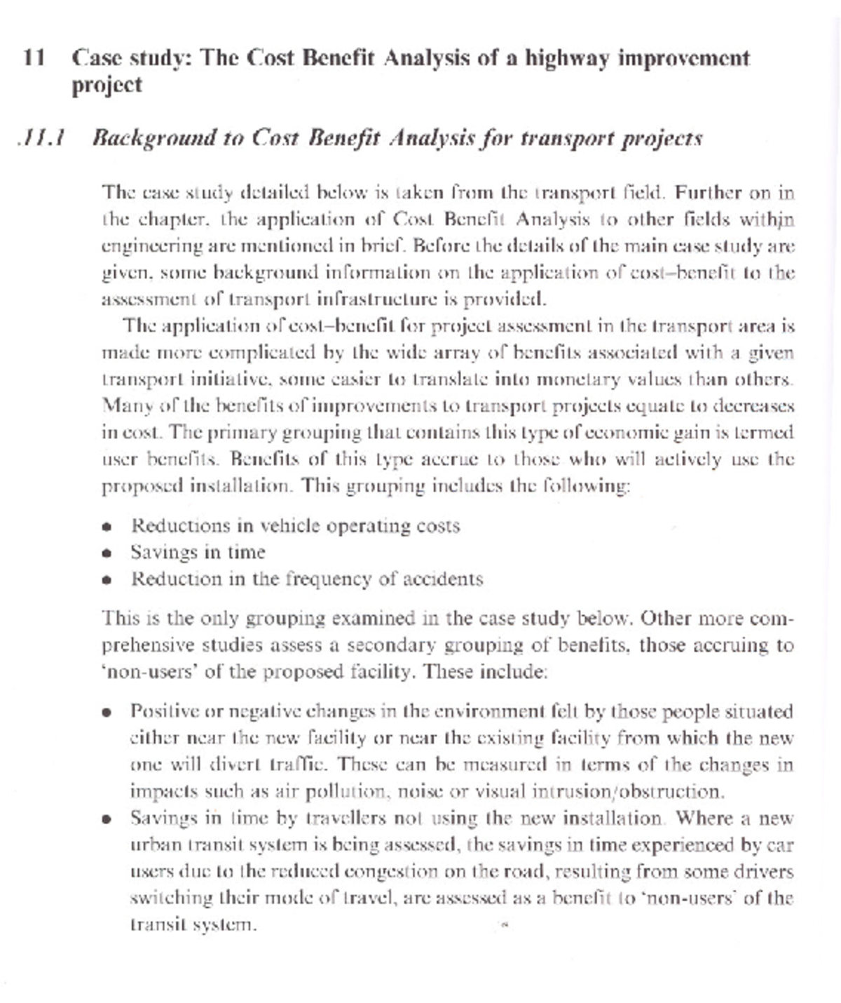 CBA analysis-highway case study-4 - CIVE1155 - Studocu