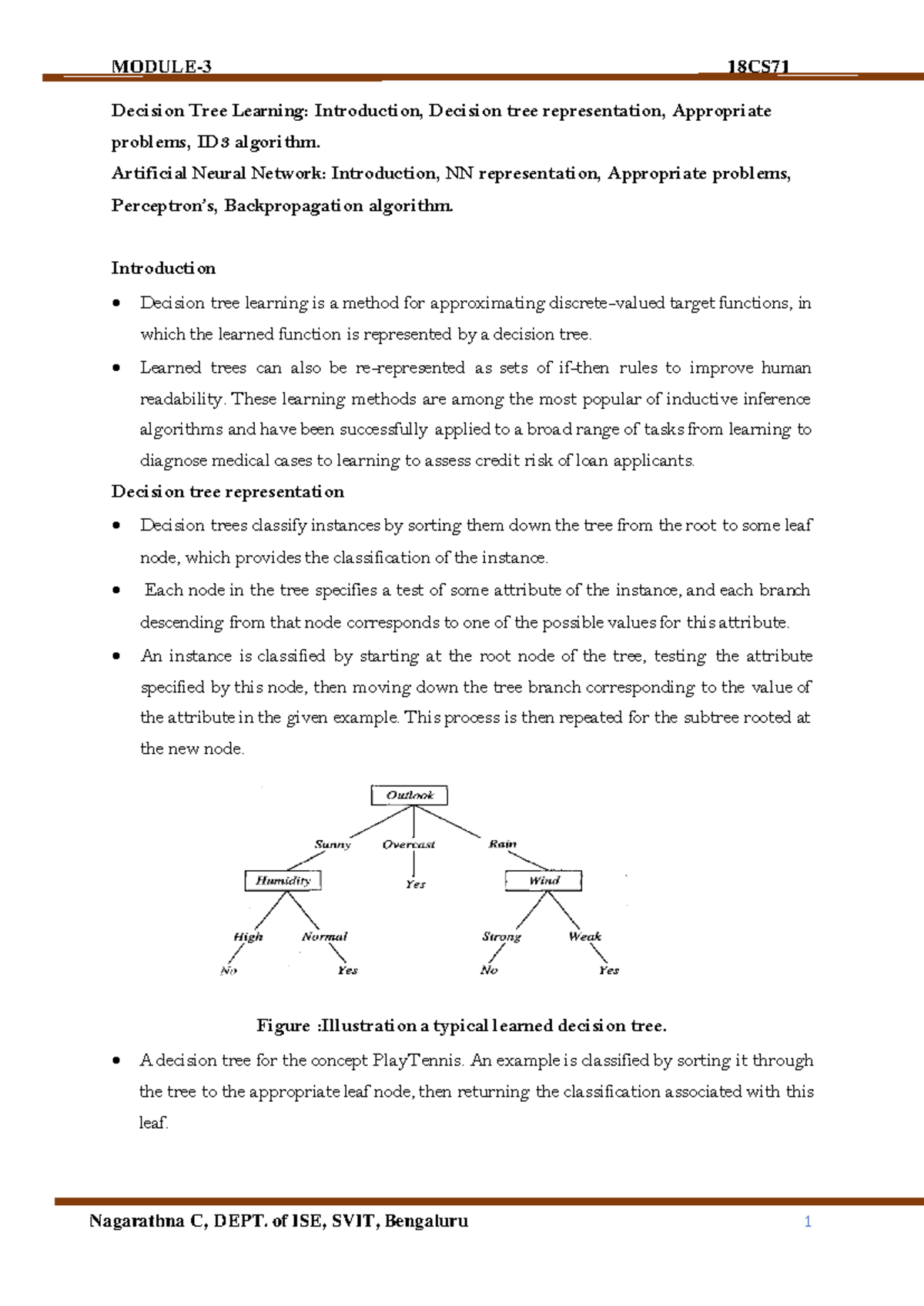 Module 3 - ....................... - Decision Tree Learning ...