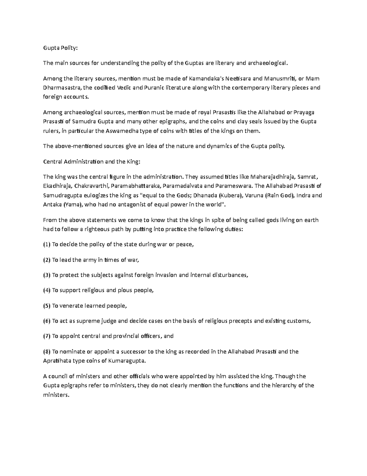 Gupta Polity-WPS Office - Gupta Polity: The main sources for ...