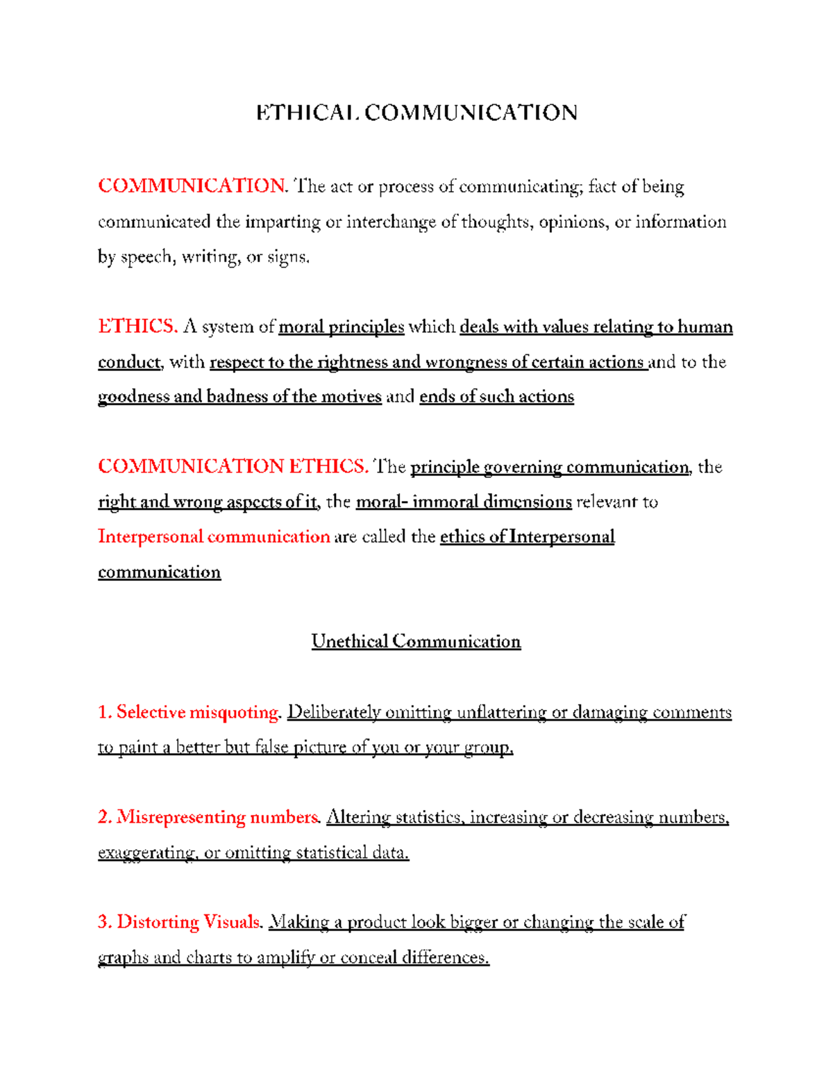 Ethical Communication - Purposive Communication - Studocu