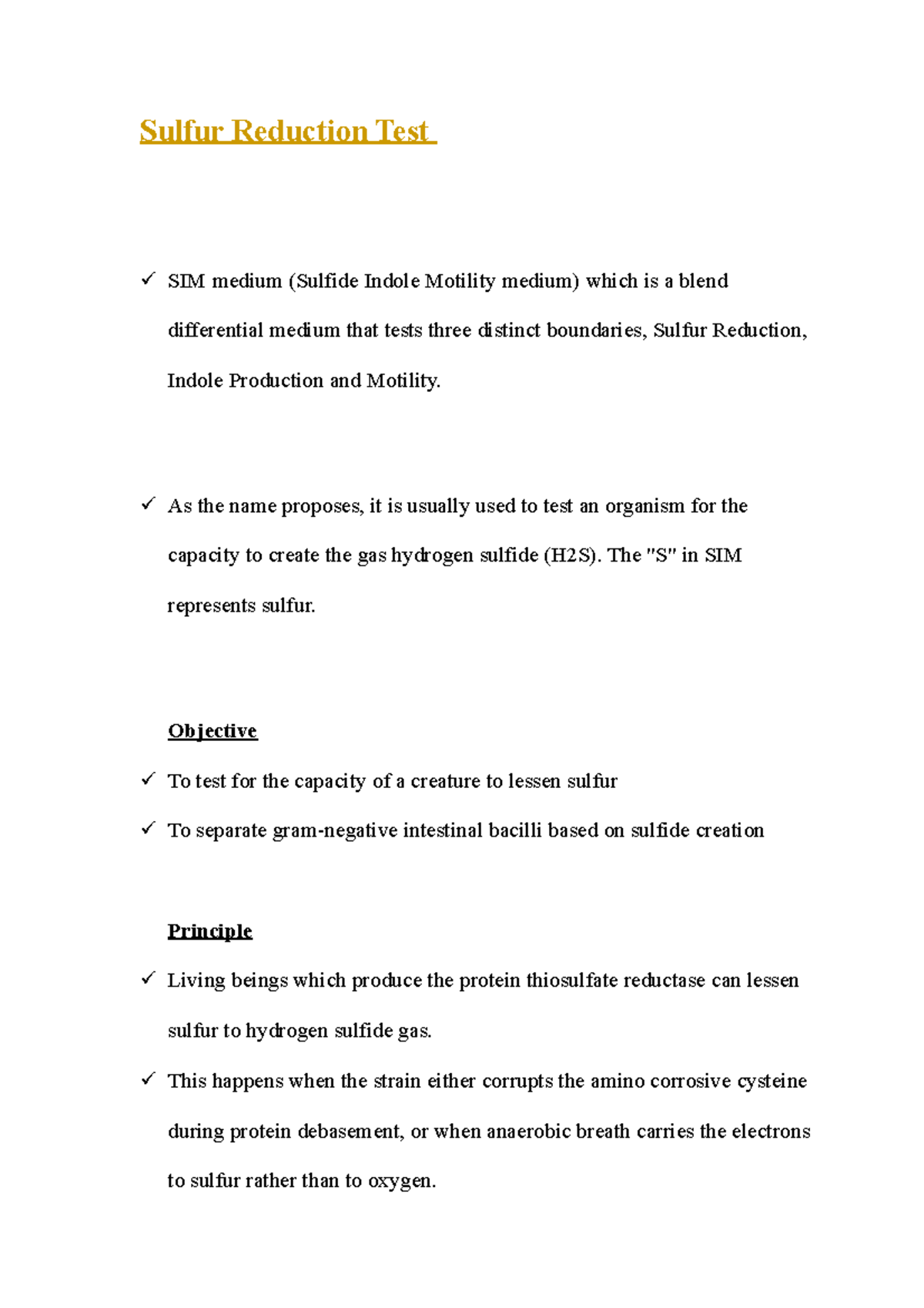 Sulfur Reduction Test - useful notes - Sulfur Reduction Test SIM medium ...