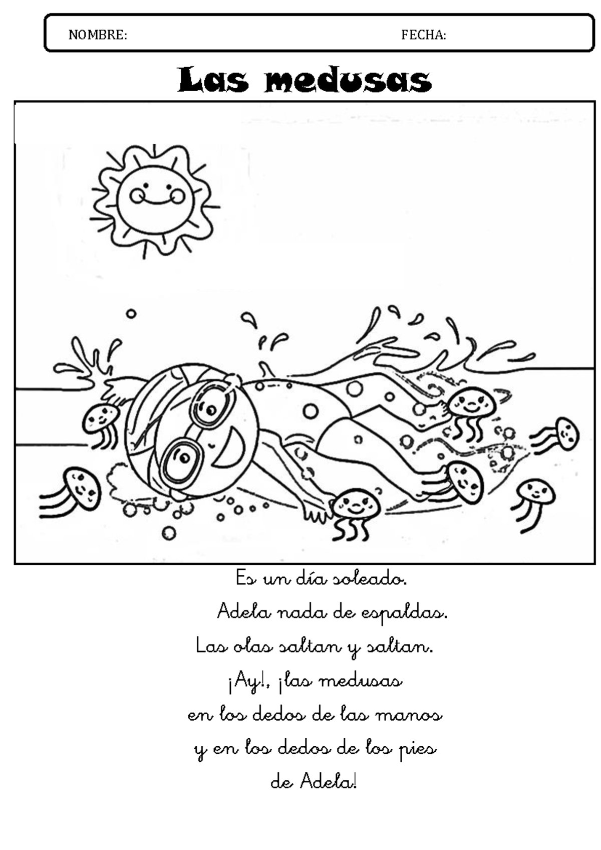 Lectura letra D Actividades - Español - NOMBRE: FECHA: Las medusas Es ...