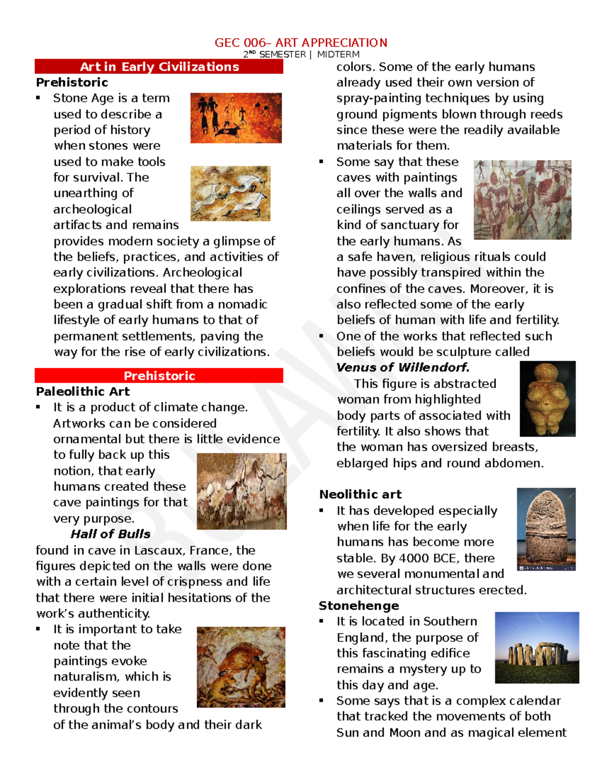 ART APP Midterm Notes - 2 ND SEMESTER | MIDTERM Art in Early ...