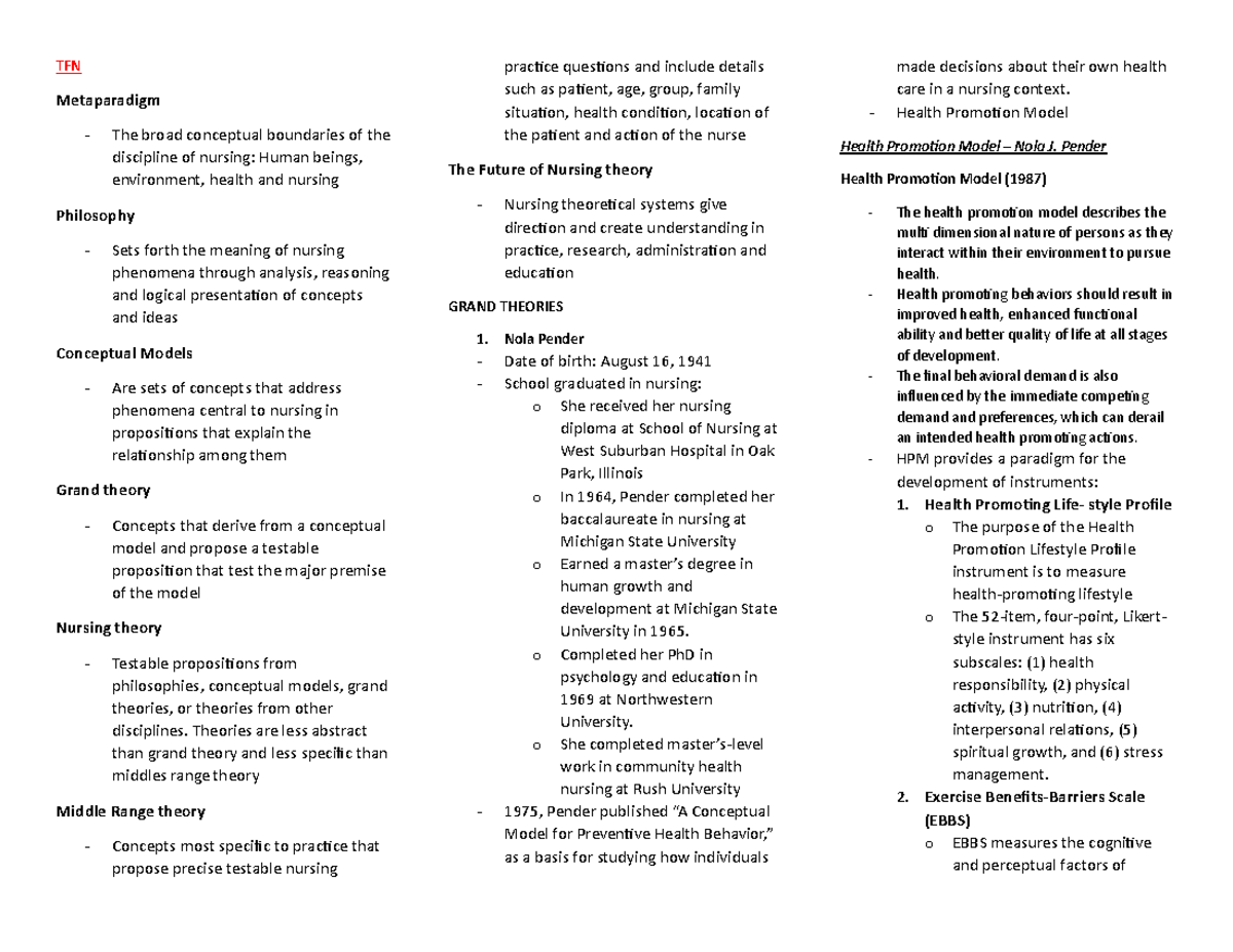 TFN Reviewer Finals super duper final - TFN Metaparadigm - The broad ...