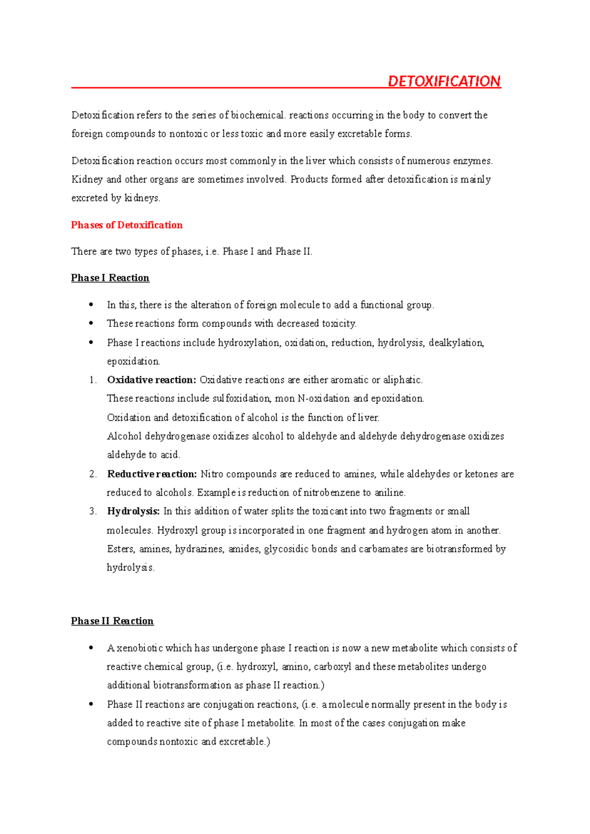 Detoxification - Bio-chemistry notes which is more useful for students ...