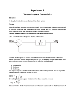 Experiment 12 - Experiment 12 Closed Loop PID Control of the Light Objective To observe the ...