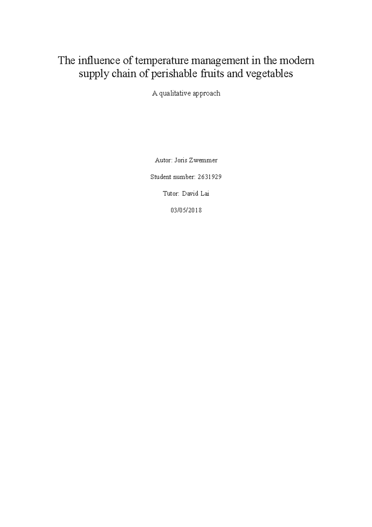 Literature review - The influence of temperature management in the ...